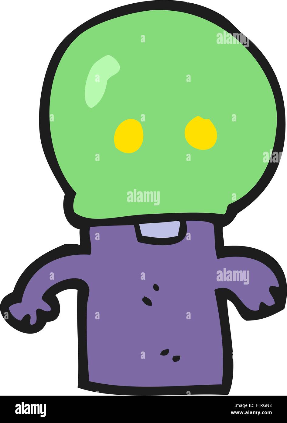 freehand drawn cartoon little alien Stock Vector Image & Art - Alamy