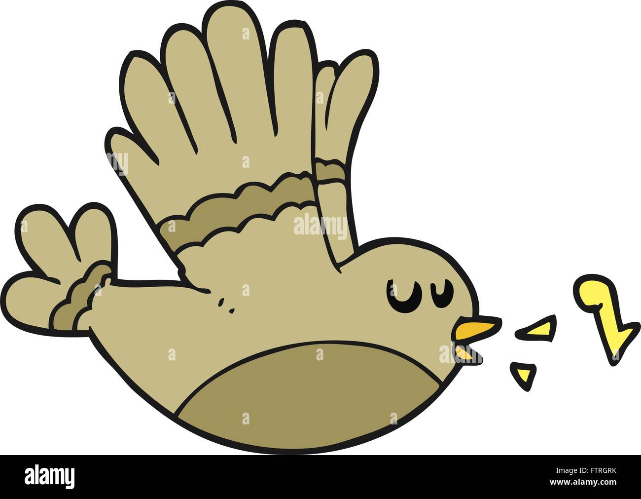 freehand drawn cartoon singing bird Stock Vector Image & Art - Alamy