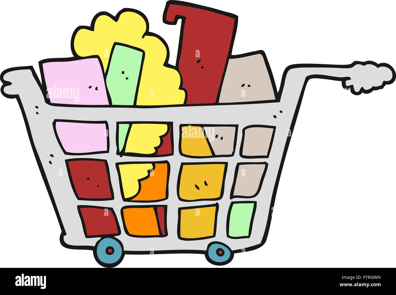 Freehand drawn cartoon shopping trolley hi-res stock photography and ...