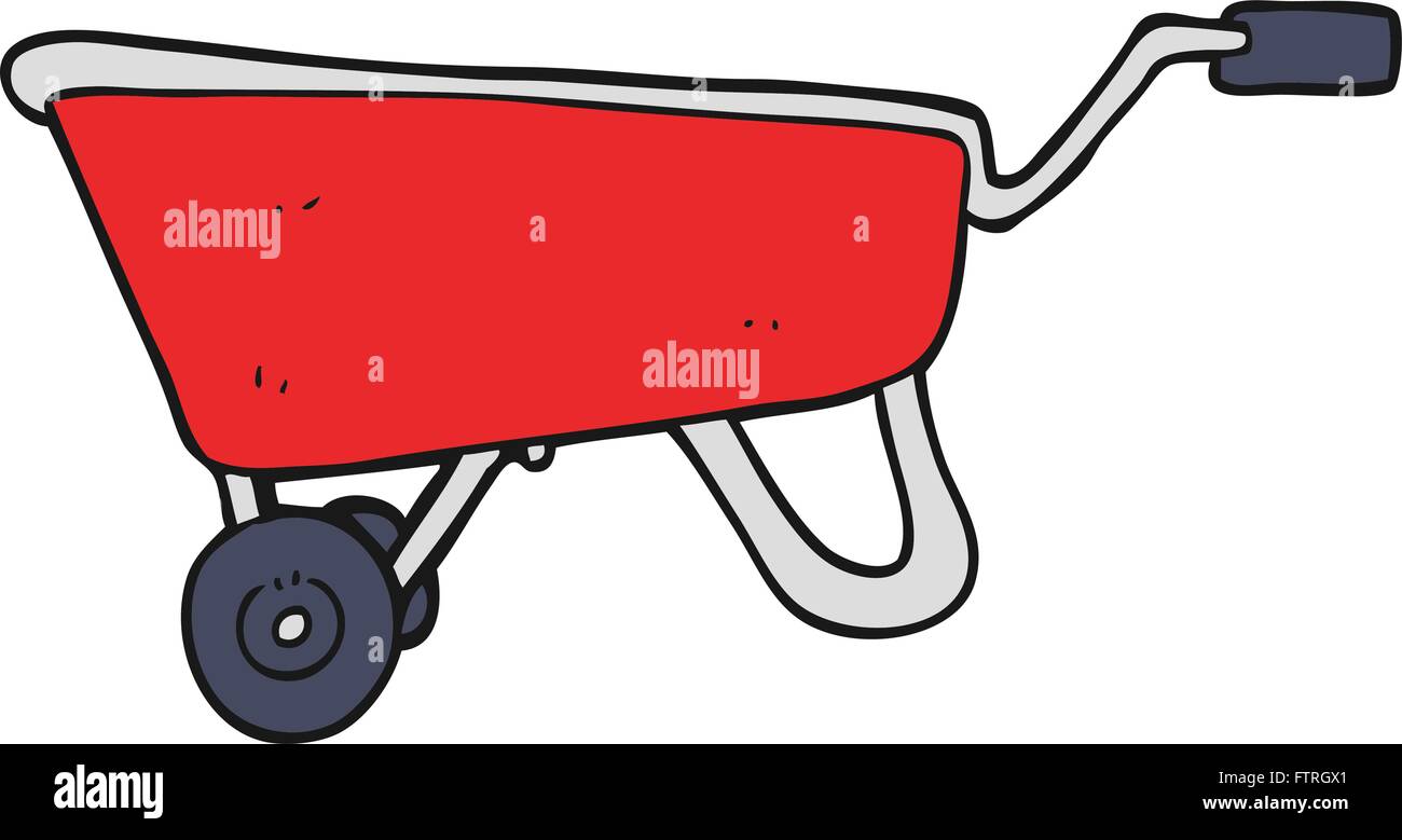 freehand drawn cartoon wheelbarrow Stock Vector Image & Art - Alamy