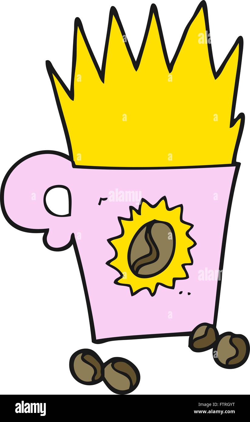 freehand drawn cartoon crazy powerful coffee Stock Vector Image & Art ...