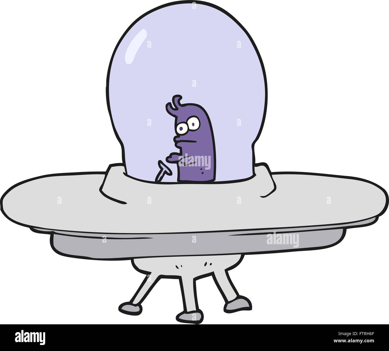 freehand drawn cartoon flying saucer Stock Vector Image & Art - Alamy