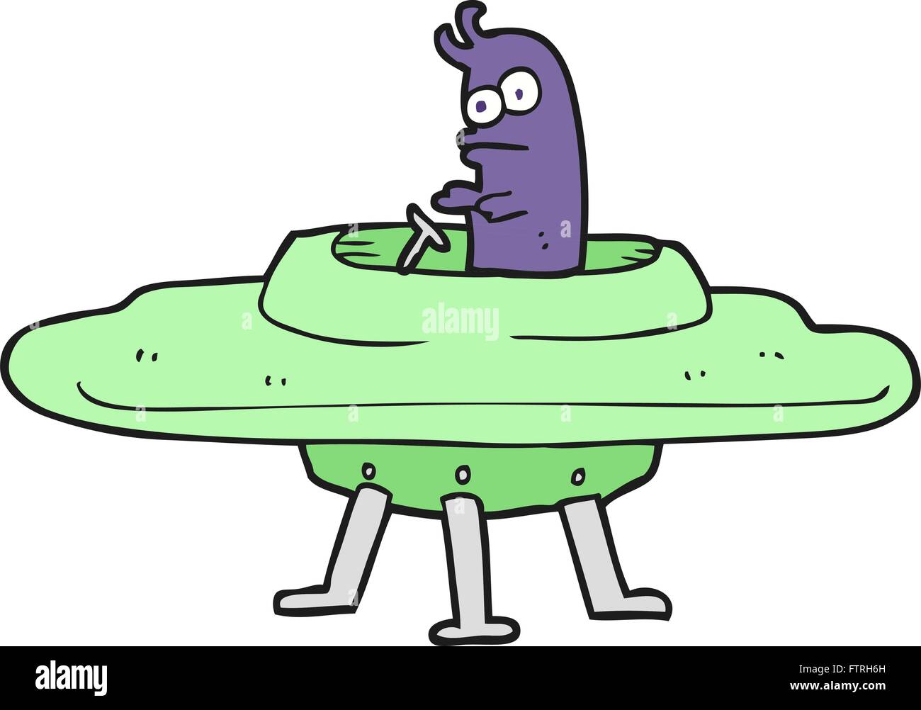 freehand drawn cartoon flying saucer Stock Vector Image & Art - Alamy
