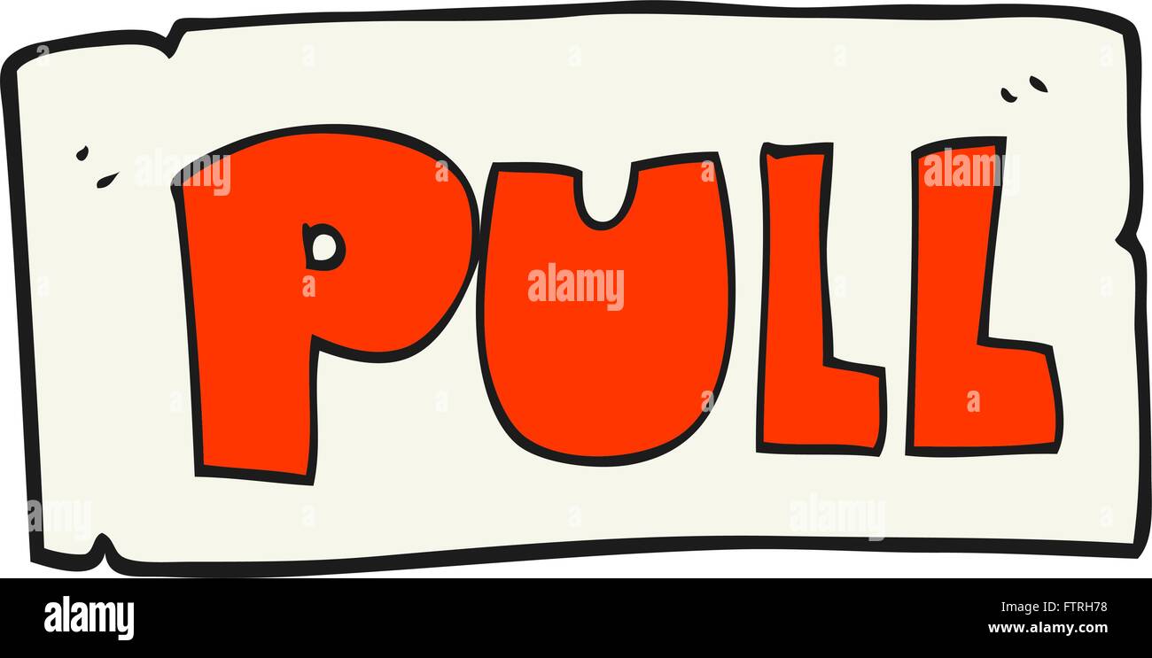 freehand drawn cartoon door pull sign Stock Vector Image & Art - Alamy