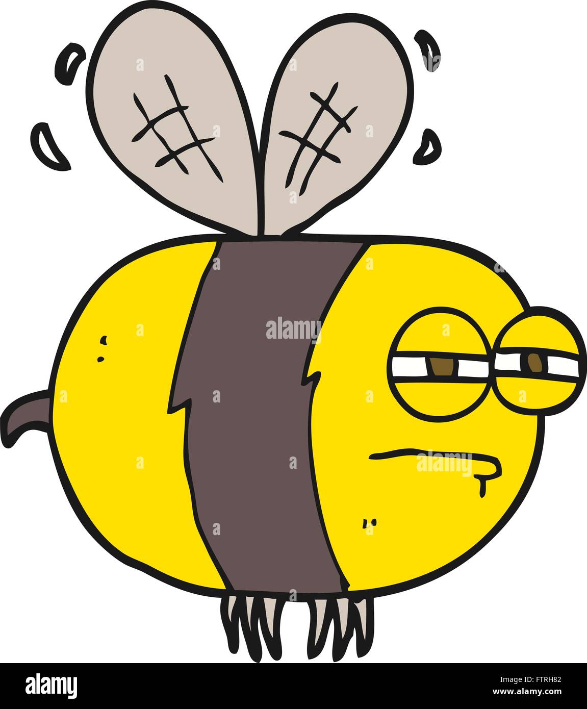 freehand drawn cartoon unhappy bee Stock Vector Image & Art - Alamy