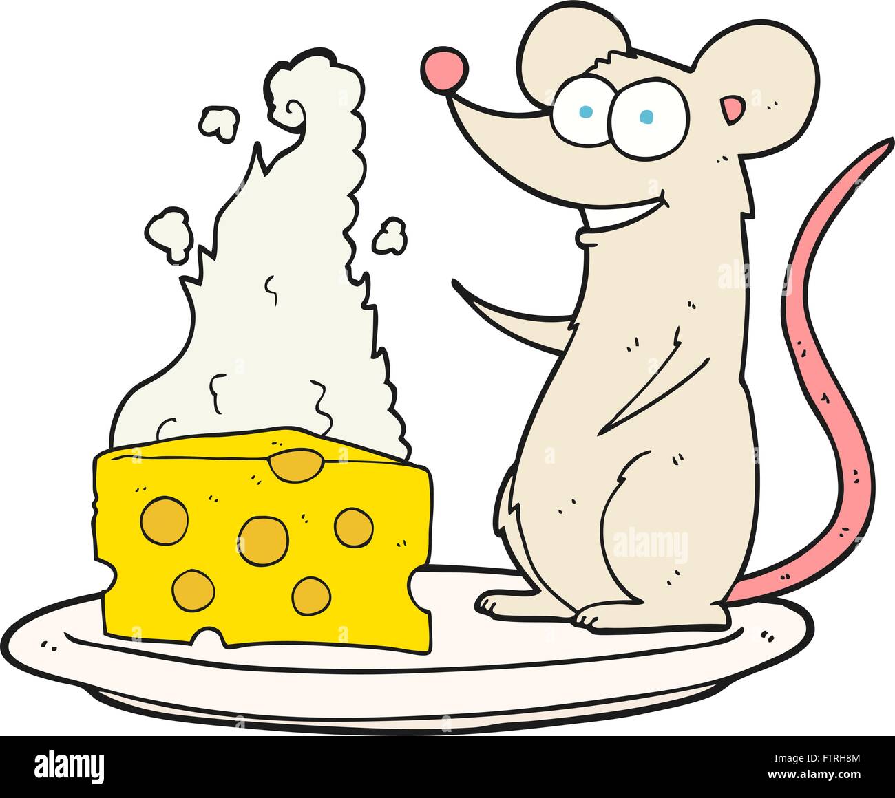 freehand drawn cartoon mouse with cheese Stock Vector Image & Art - Alamy