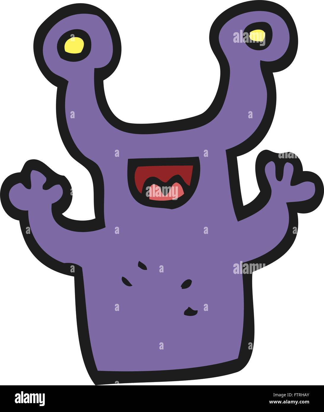 freehand drawn cartoon little alien Stock Vector Image & Art - Alamy