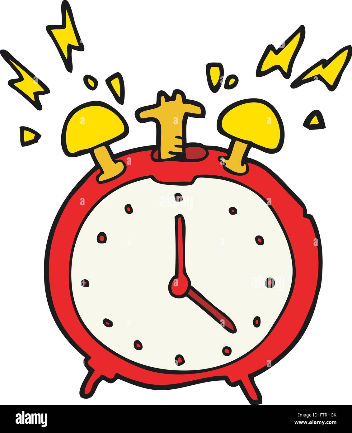 freehand drawn cartoon ringing alarm clock Stock Vector Image & Art - Alamy
