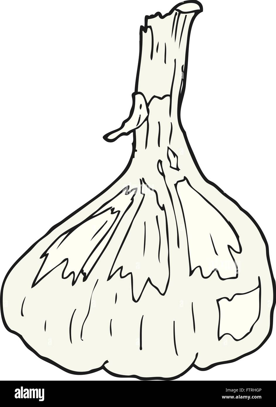 freehand drawn cartoon garlic Stock Vector Image & Art - Alamy