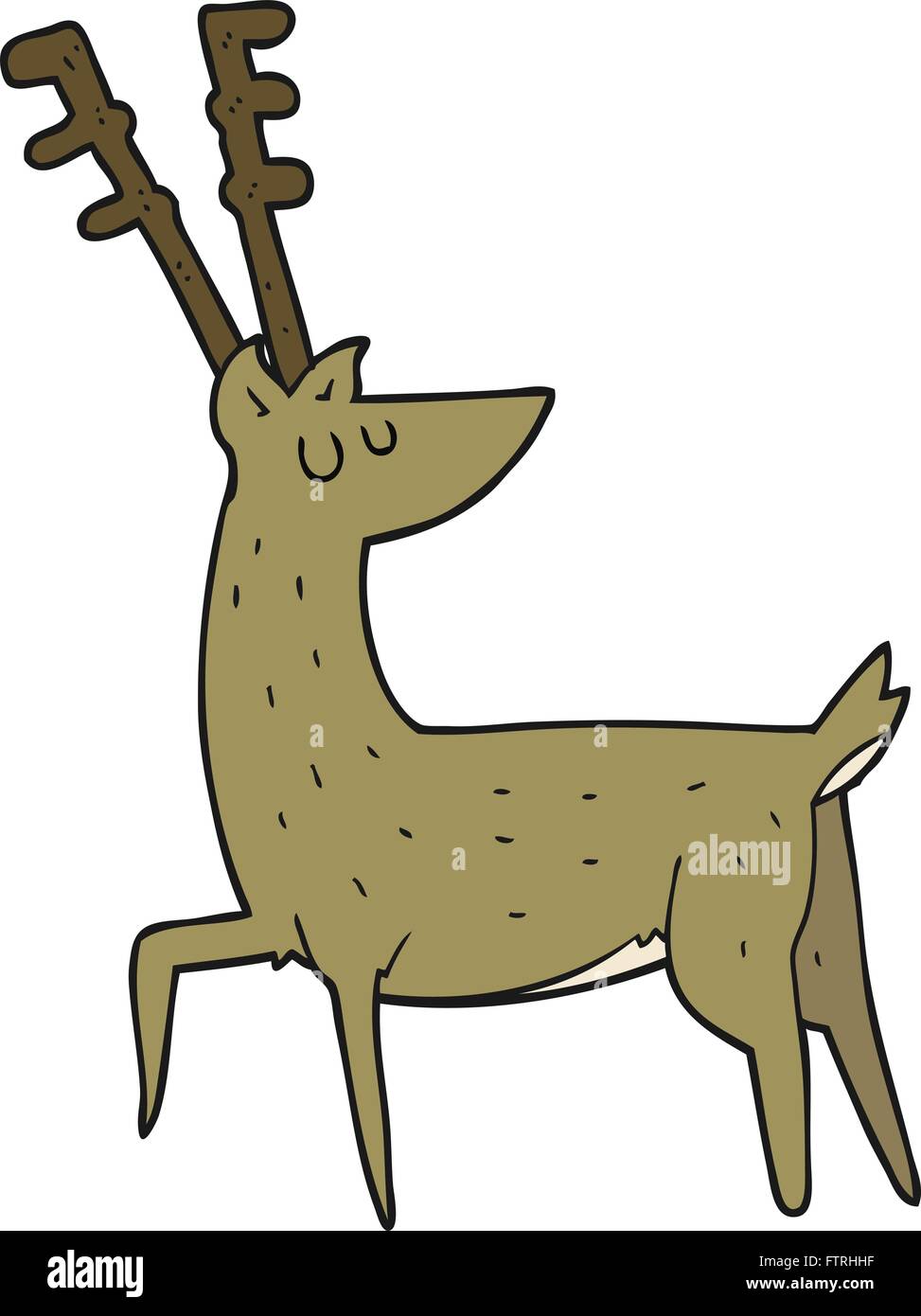 freehand drawn cartoon stag Stock Vector Image & Art - Alamy