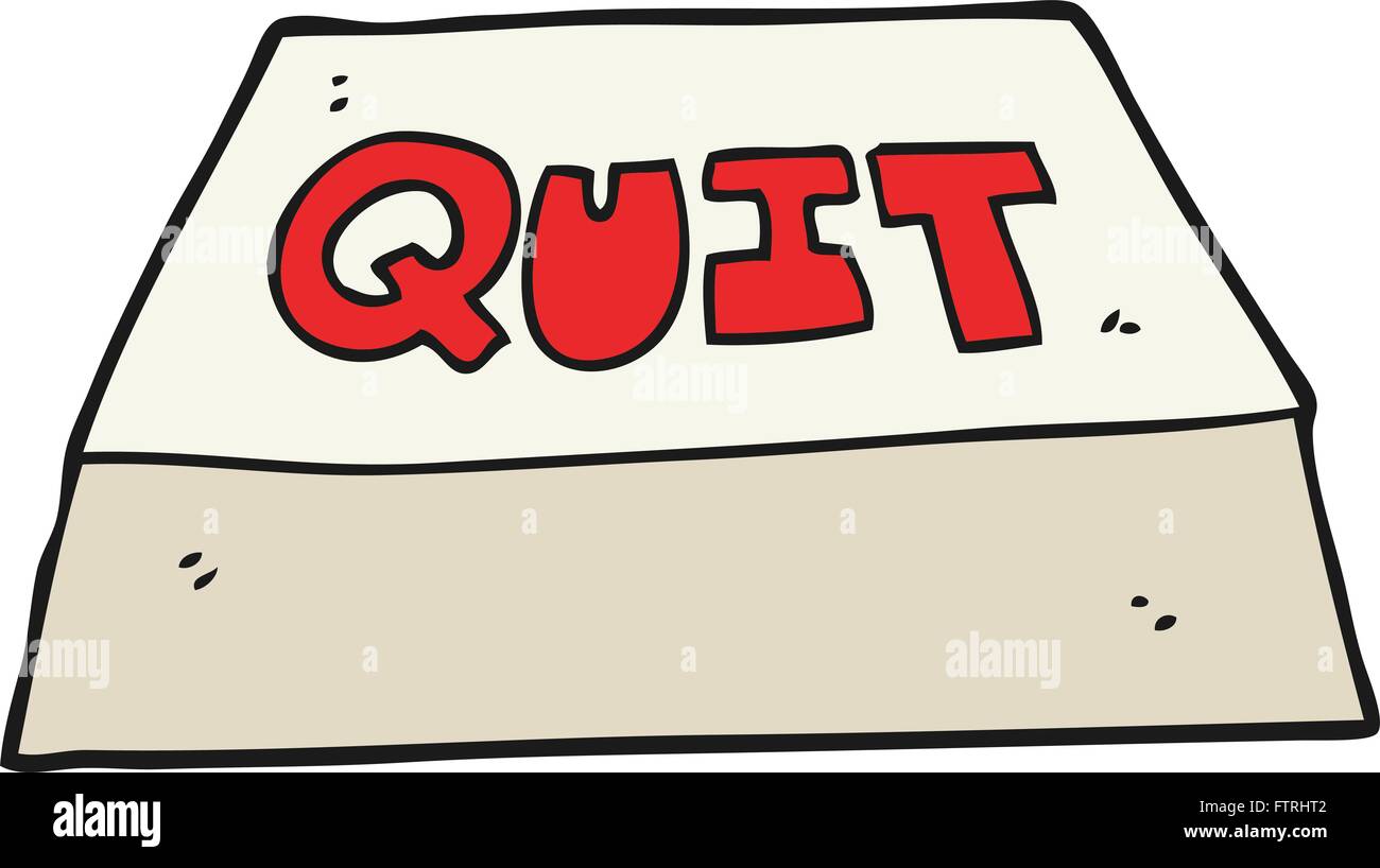 freehand drawn cartoon quit button Stock Vector Image & Art - Alamy