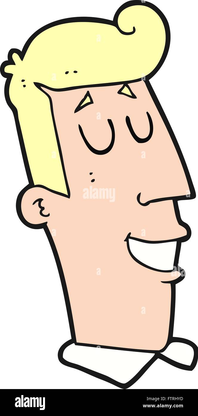 freehand drawn cartoon grinning man Stock Vector Image & Art - Alamy