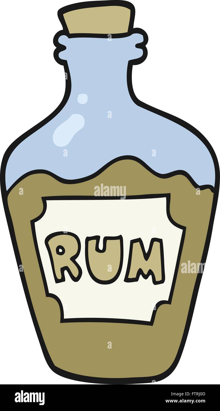 freehand drawn cartoon rum bottle Stock Vector Image & Art - Alamy
