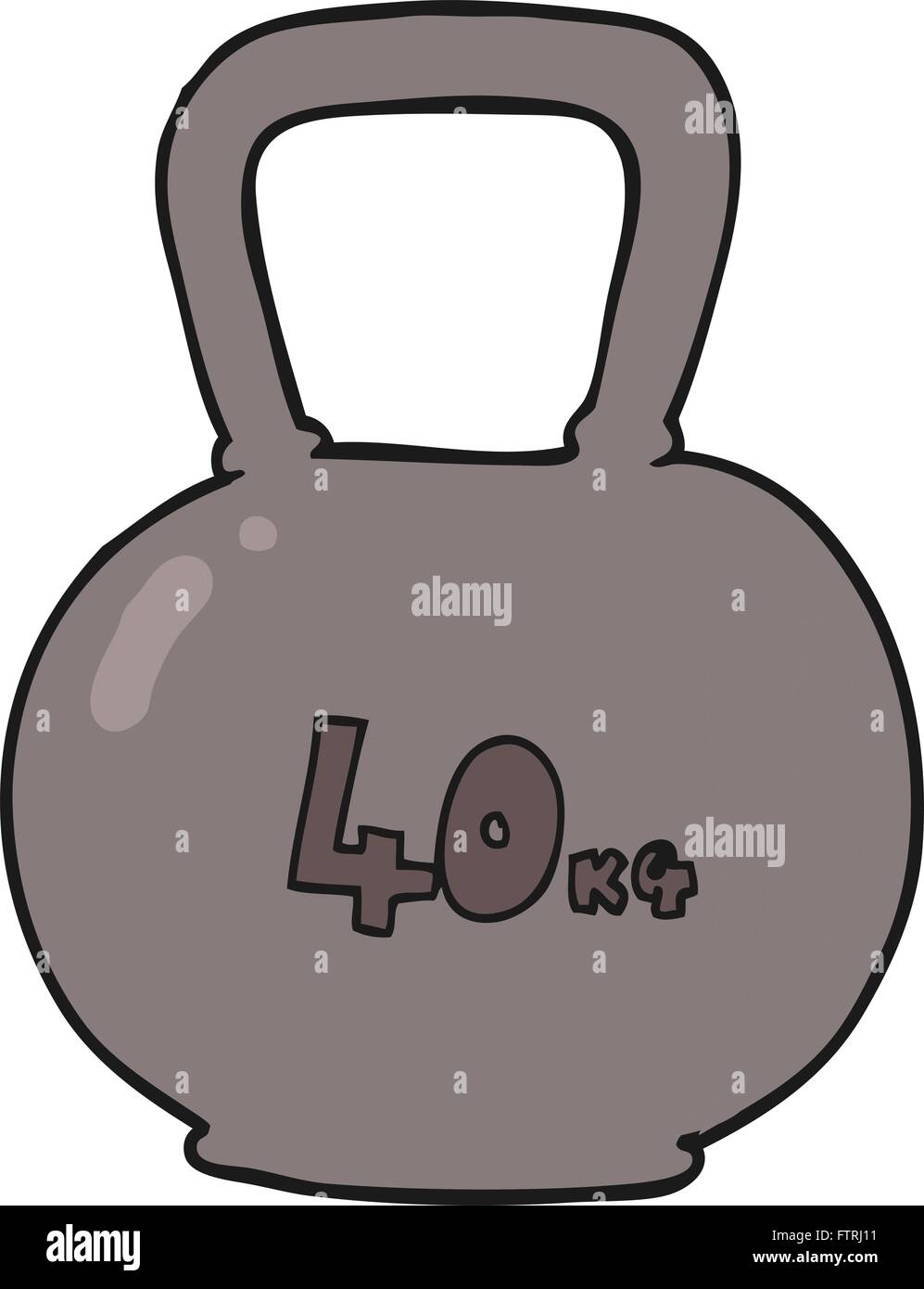 freehand drawn cartoon 40kg kettle bell weight Stock Vector Image & Art ...
