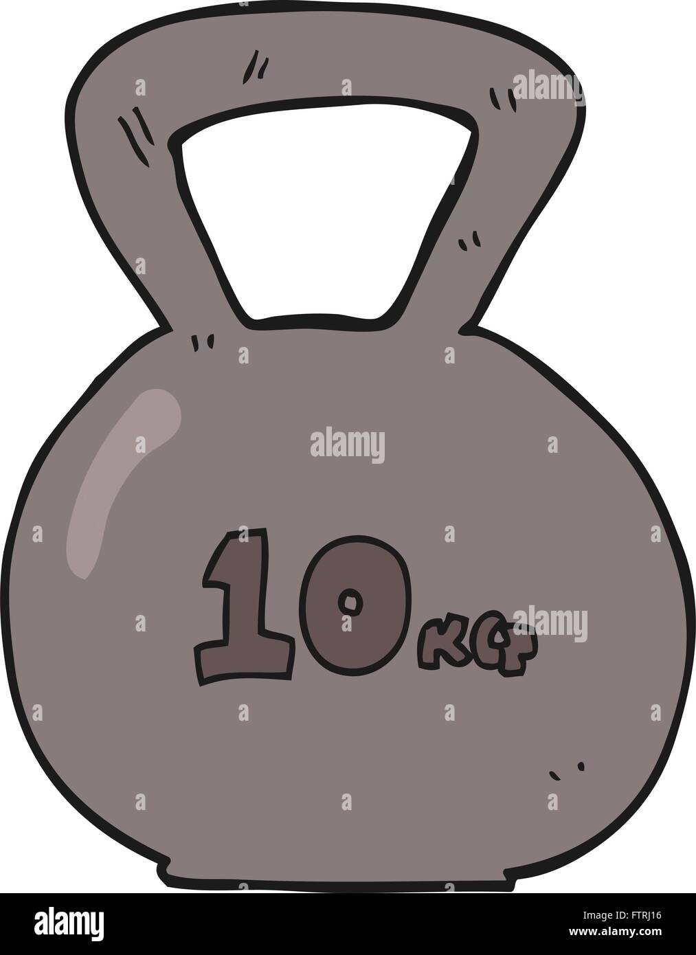 freehand drawn cartoon 10kg kettle bell weight Stock Vector Image & Art ...