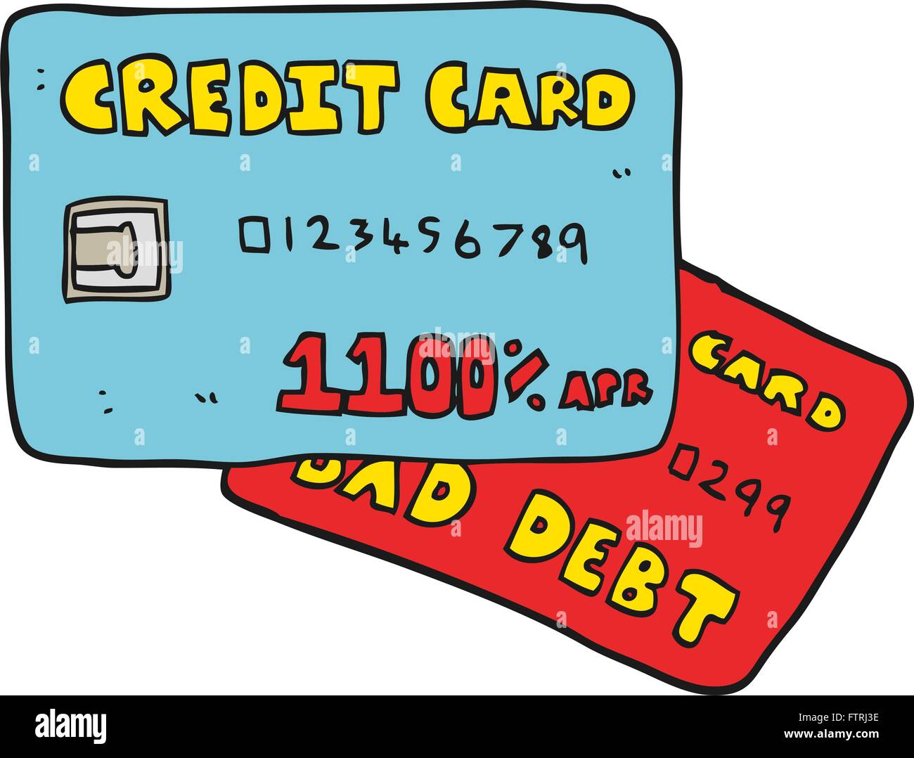 freehand drawn cartoon credit cards Stock Vector Image & Art - Alamy