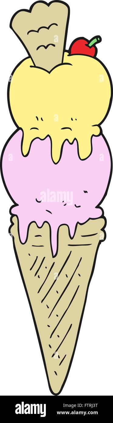freehand drawn cartoon ice cream cone Stock Vector Image & Art - Alamy