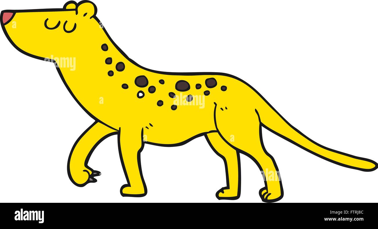 freehand drawn cartoon leopard Stock Vector Image & Art - Alamy