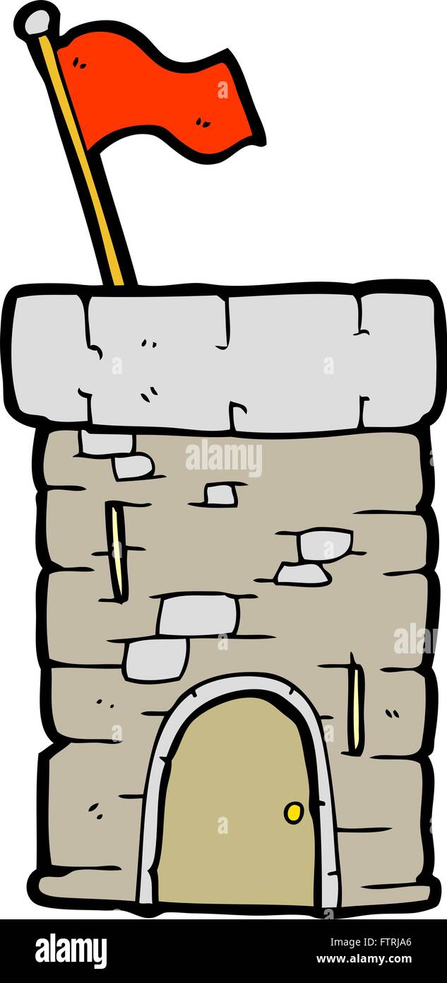 freehand drawn cartoon old castle tower Stock Vector Image & Art - Alamy