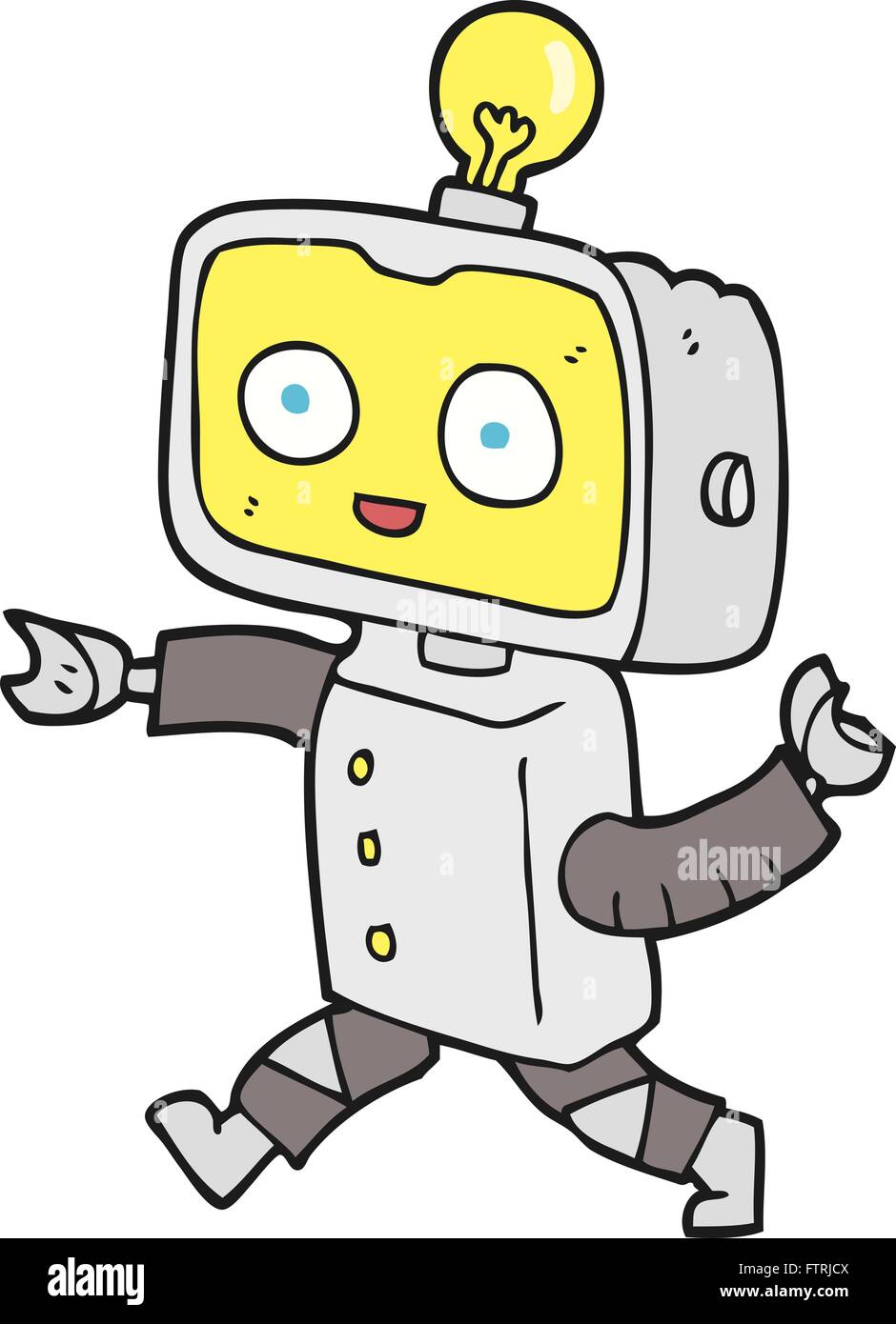 freehand drawn cartoon little robot Stock Vector Image & Art - Alamy
