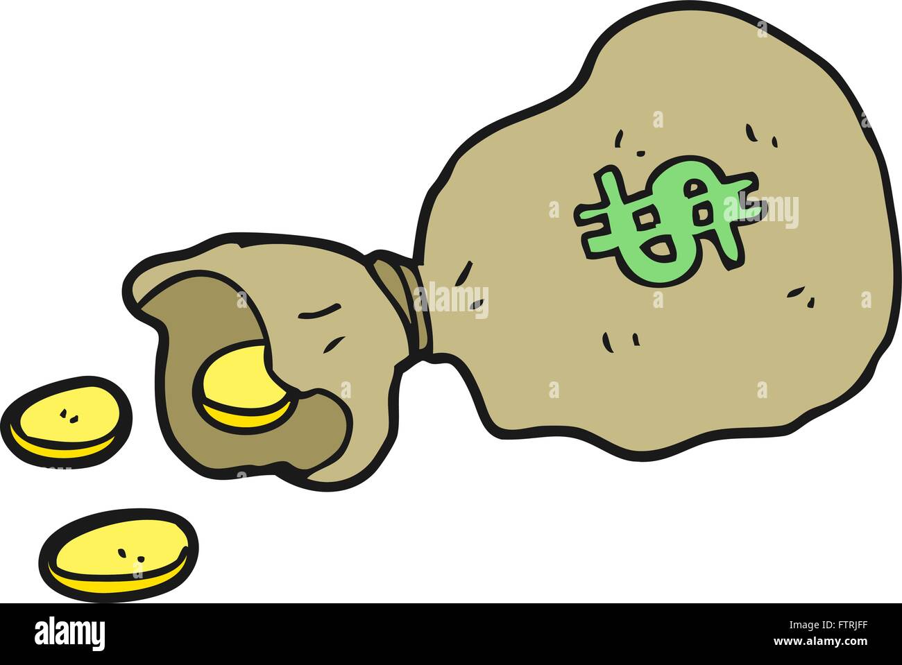 freehand drawn cartoon bag of money Stock Vector Image & Art - Alamy