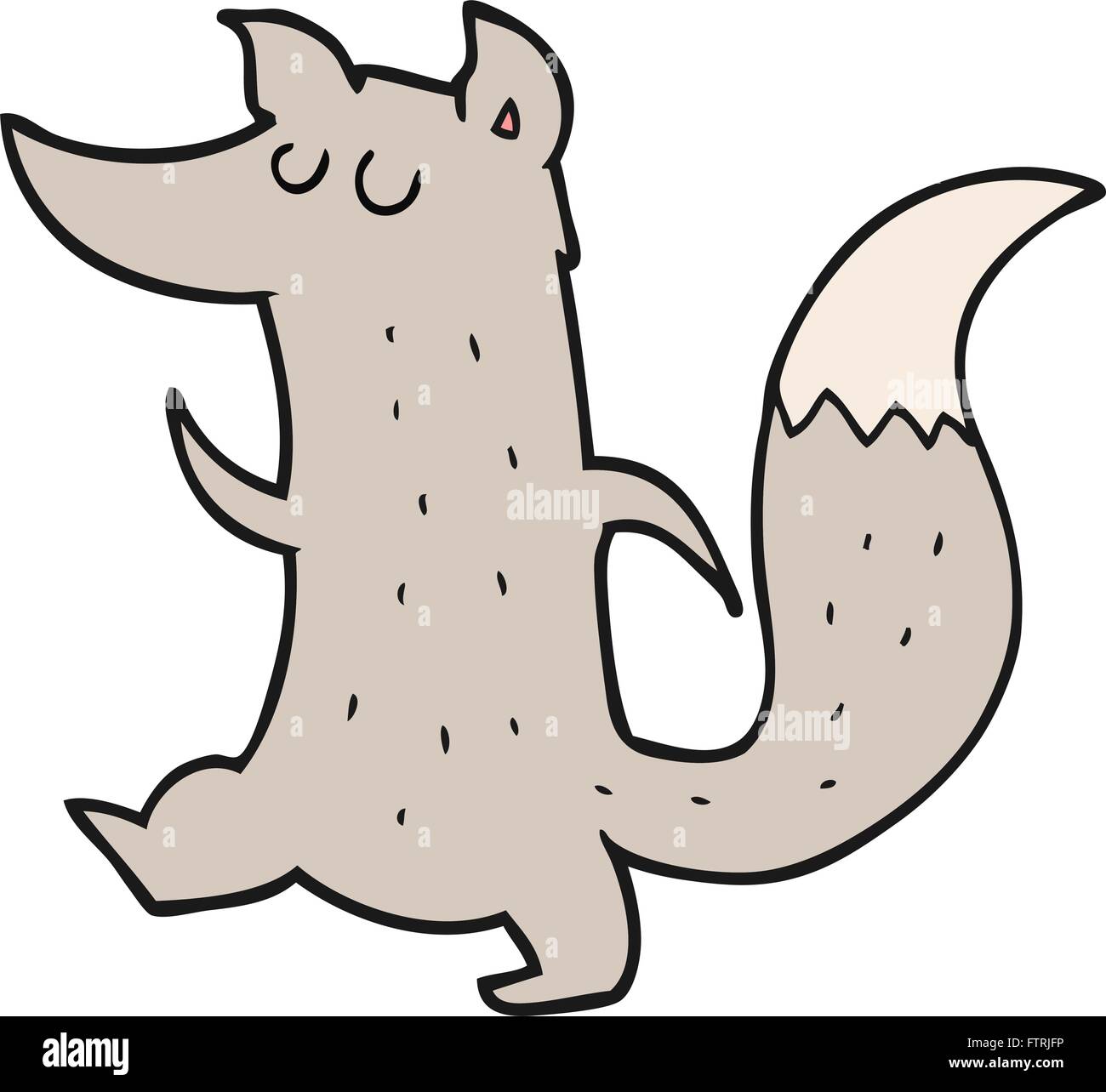 freehand drawn cartoon cute wolf Stock Vector Image & Art - Alamy
