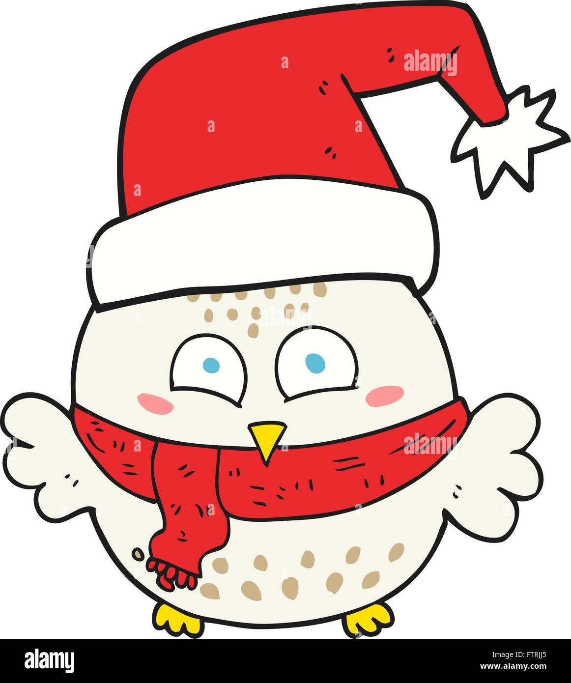 freehand drawn cartoon cute christmas owl Stock Vector Image & Art - Alamy