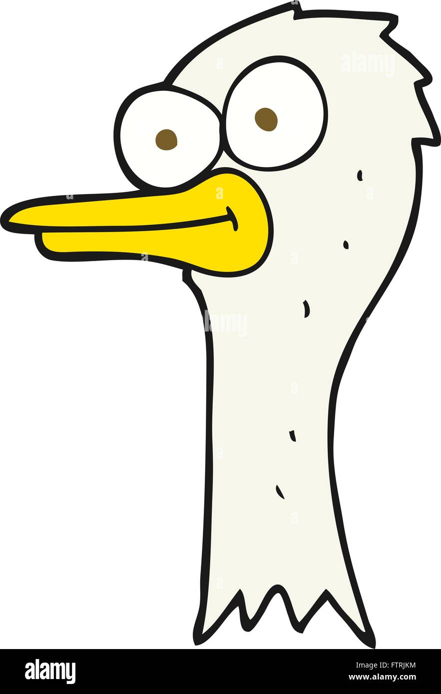 freehand drawn cartoon ostrich head Stock Vector Image & Art - Alamy