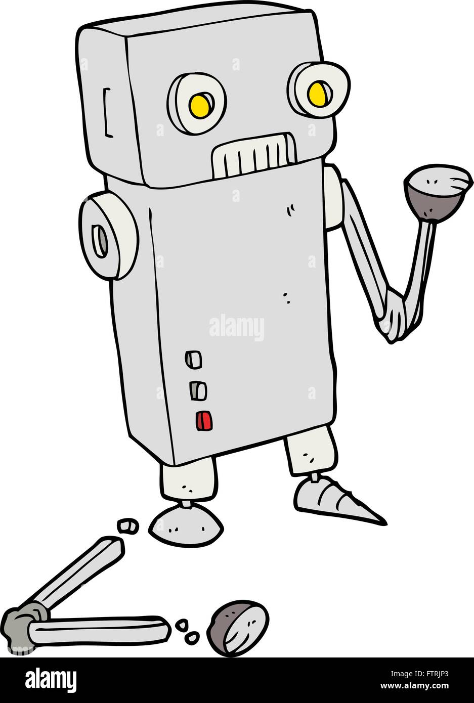 freehand drawn cartoon broken robot Stock Vector Image & Art - Alamy