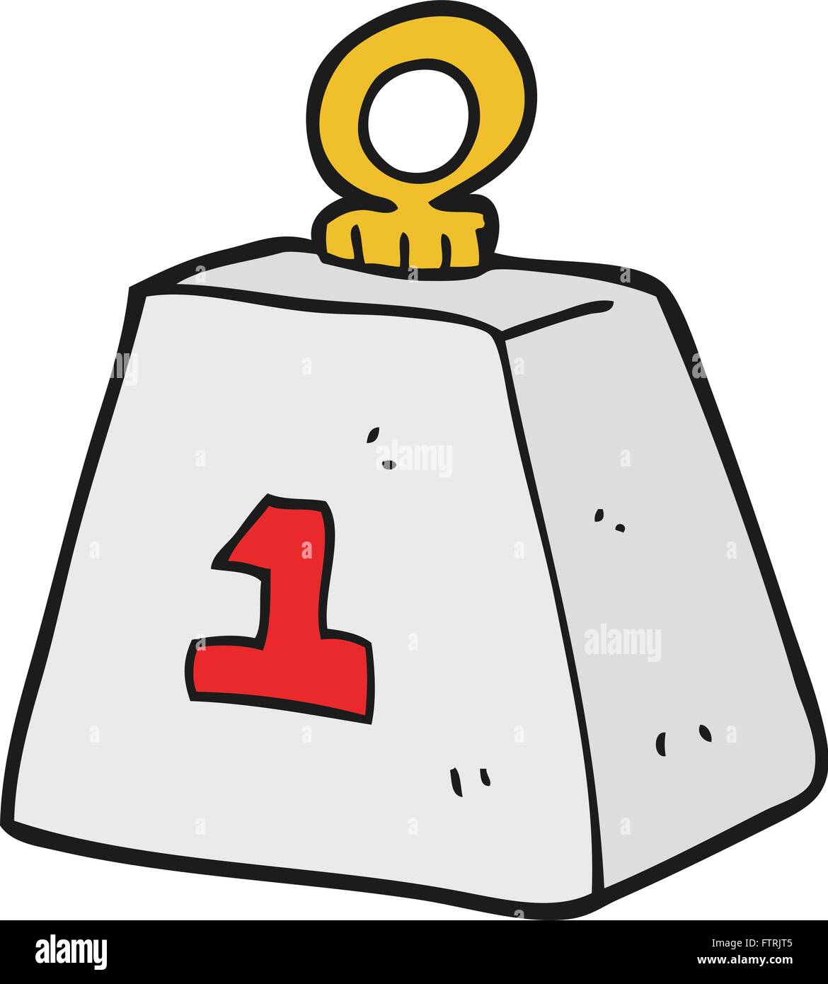 freehand drawn cartoon one ton weight Stock Vector Image & Art - Alamy