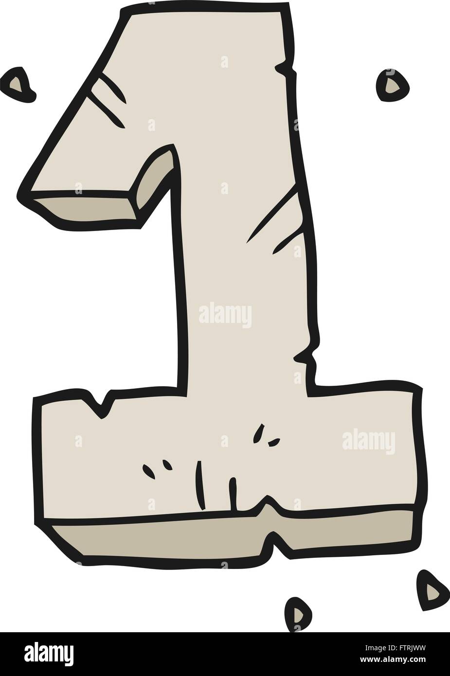 freehand drawn cartoon stone number one Stock Vector Image & Art - Alamy