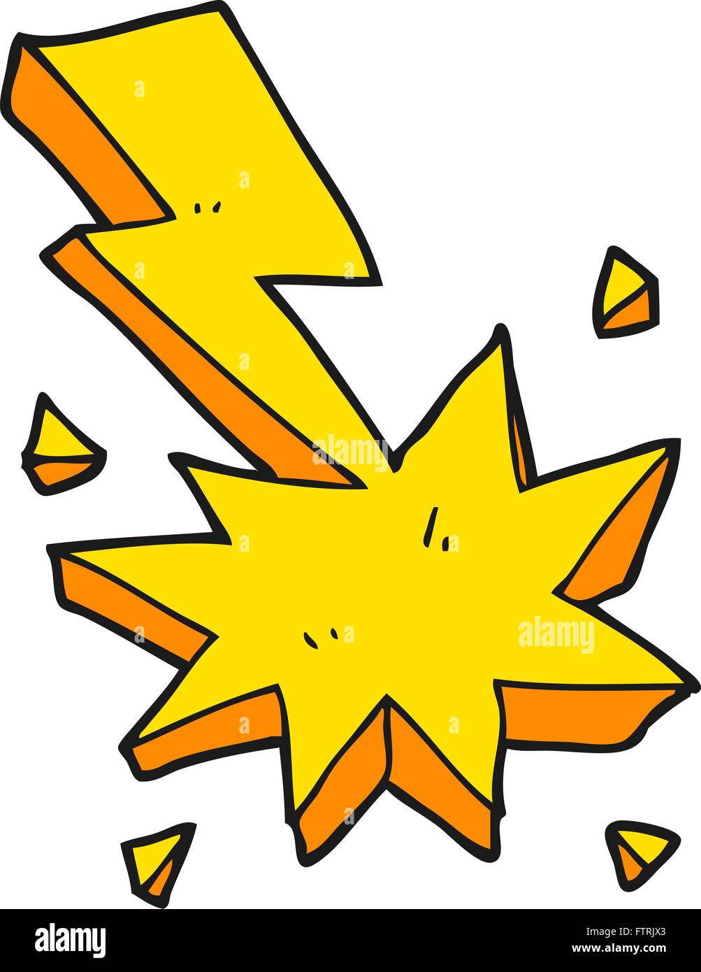 freehand drawn cartoon lighting strike symbol Stock Vector Image & Art ...