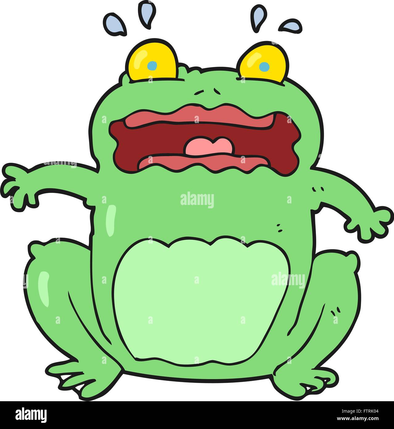 freehand drawn cartoon funny frightened frog Stock Vector Image & Art ...