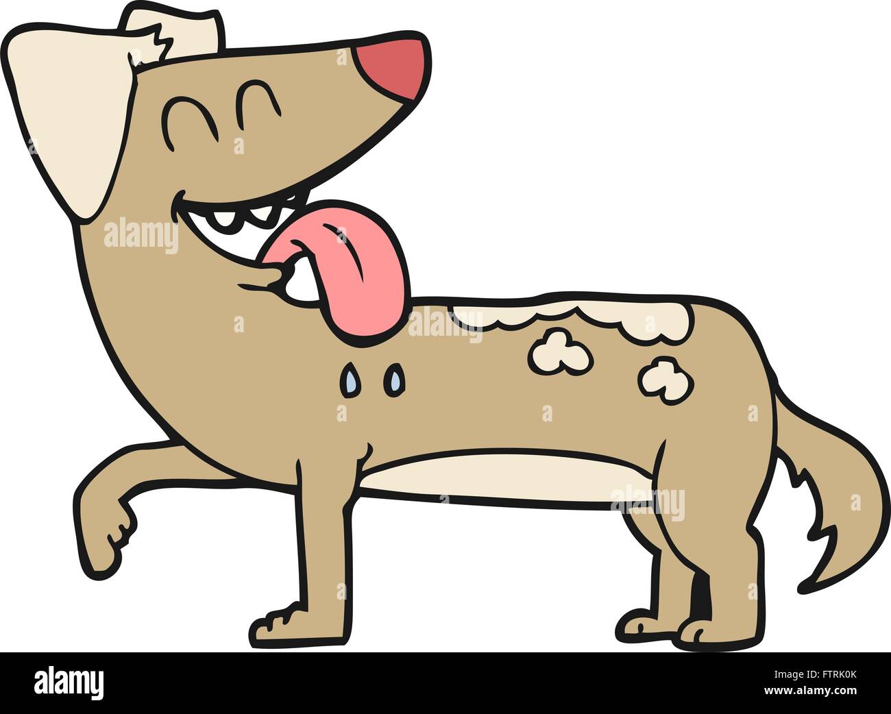 freehand drawn cartoon panting dog Stock Vector Image & Art - Alamy