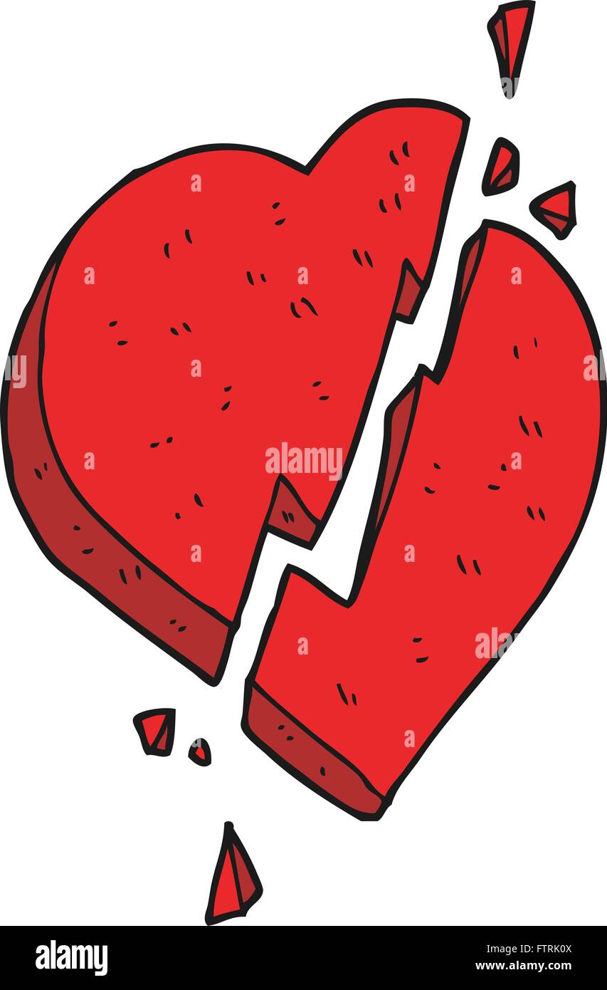 freehand drawn cartoon broken heart symbol Stock Vector Image & Art - Alamy