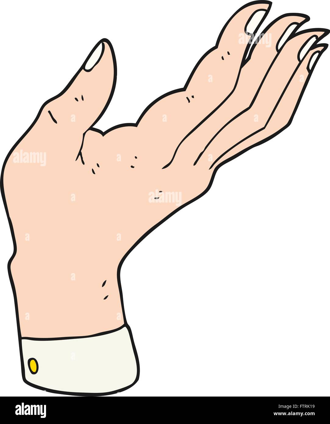 freehand drawn cartoon open hand raised palm up Stock Vector Image ...