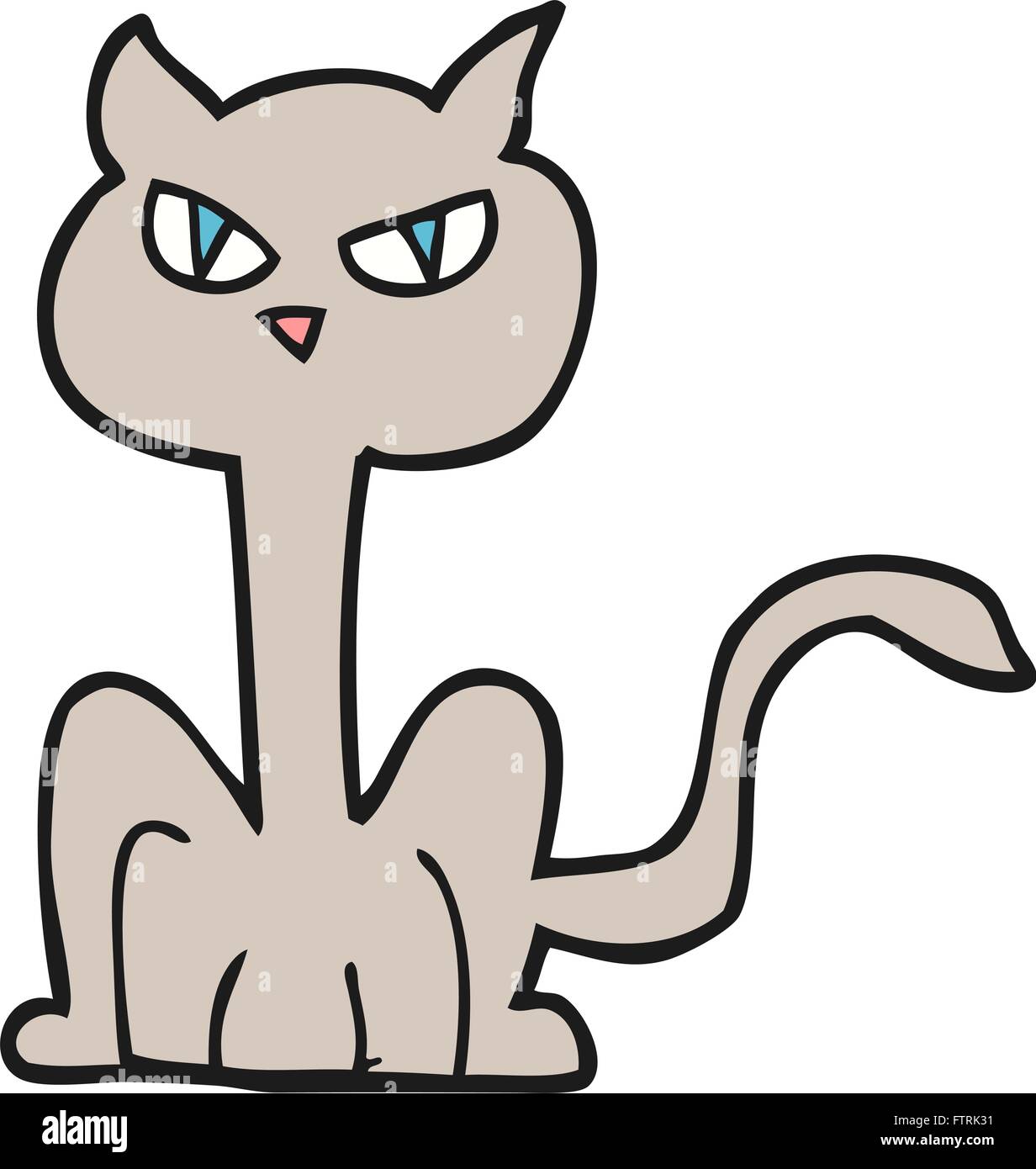 freehand drawn cartoon angry cat Stock Vector Image & Art - Alamy