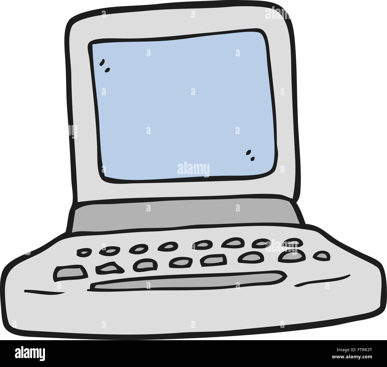 freehand drawn cartoon old computer Stock Vector Image & Art - Alamy