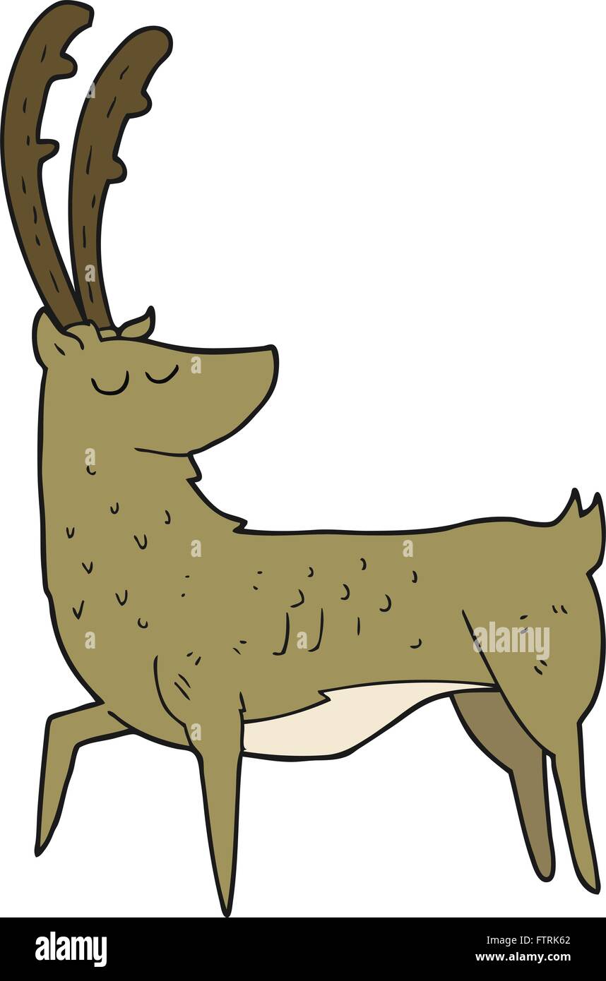 freehand drawn cartoon manly stag Stock Vector Image & Art - Alamy