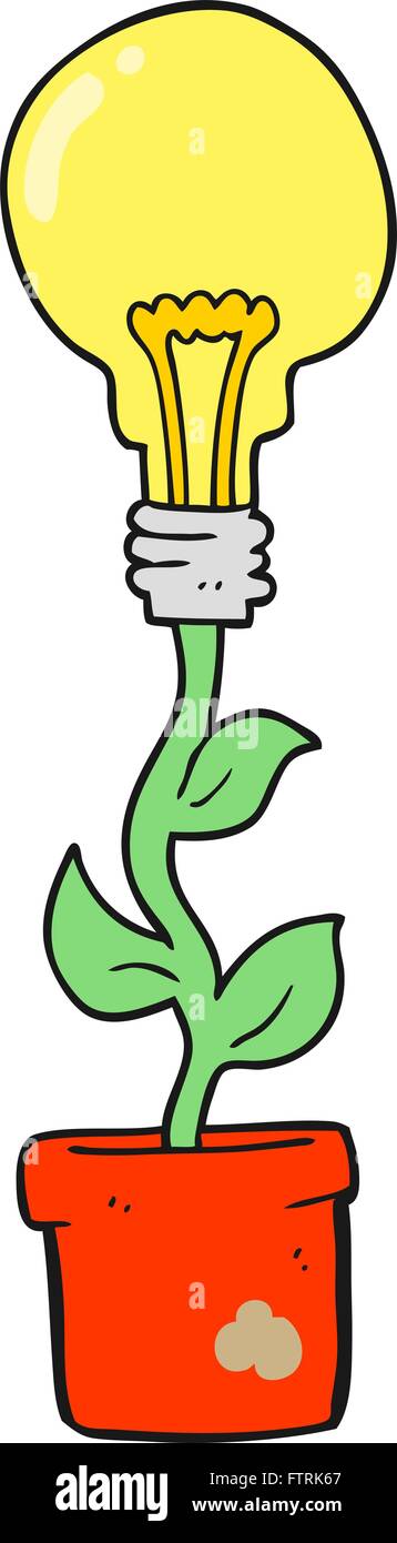 freehand drawn cartoon light bulb plant Stock Vector Image & Art - Alamy