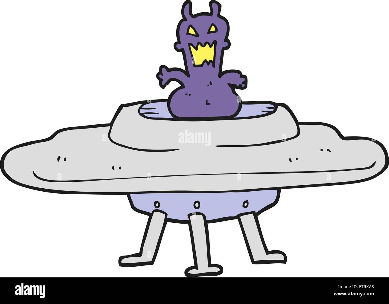 Cartoon Alien In Flying Saucer Stock Photos & Cartoon Alien In Flying ...