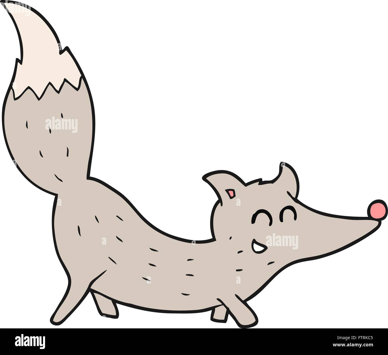 freehand drawn cartoon little wolf Stock Vector Image & Art - Alamy