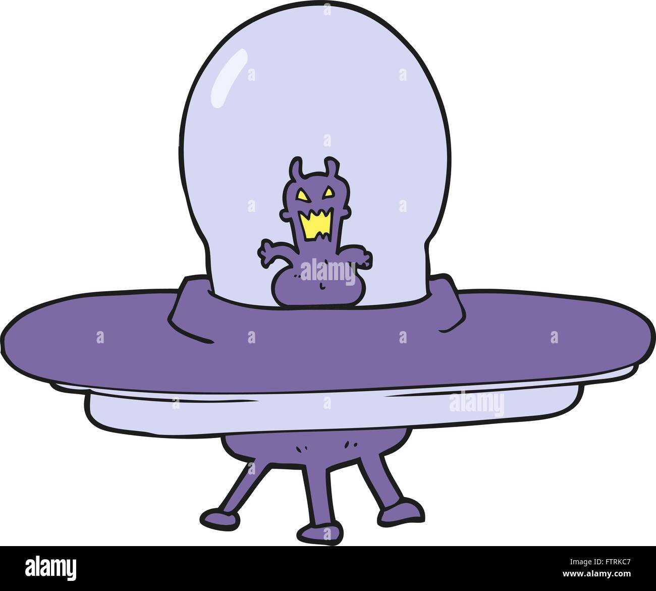 freehand drawn cartoon alien spaceship Stock Vector Image & Art - Alamy