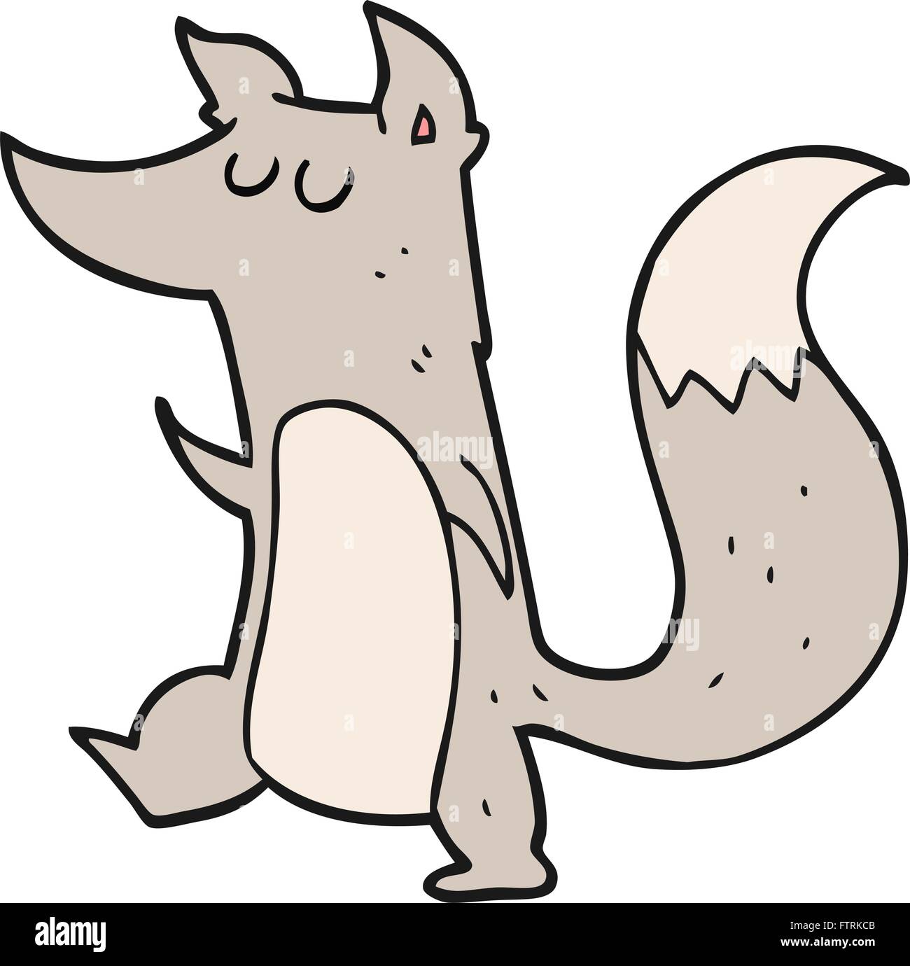 freehand drawn cartoon little wolf Stock Vector Image & Art - Alamy