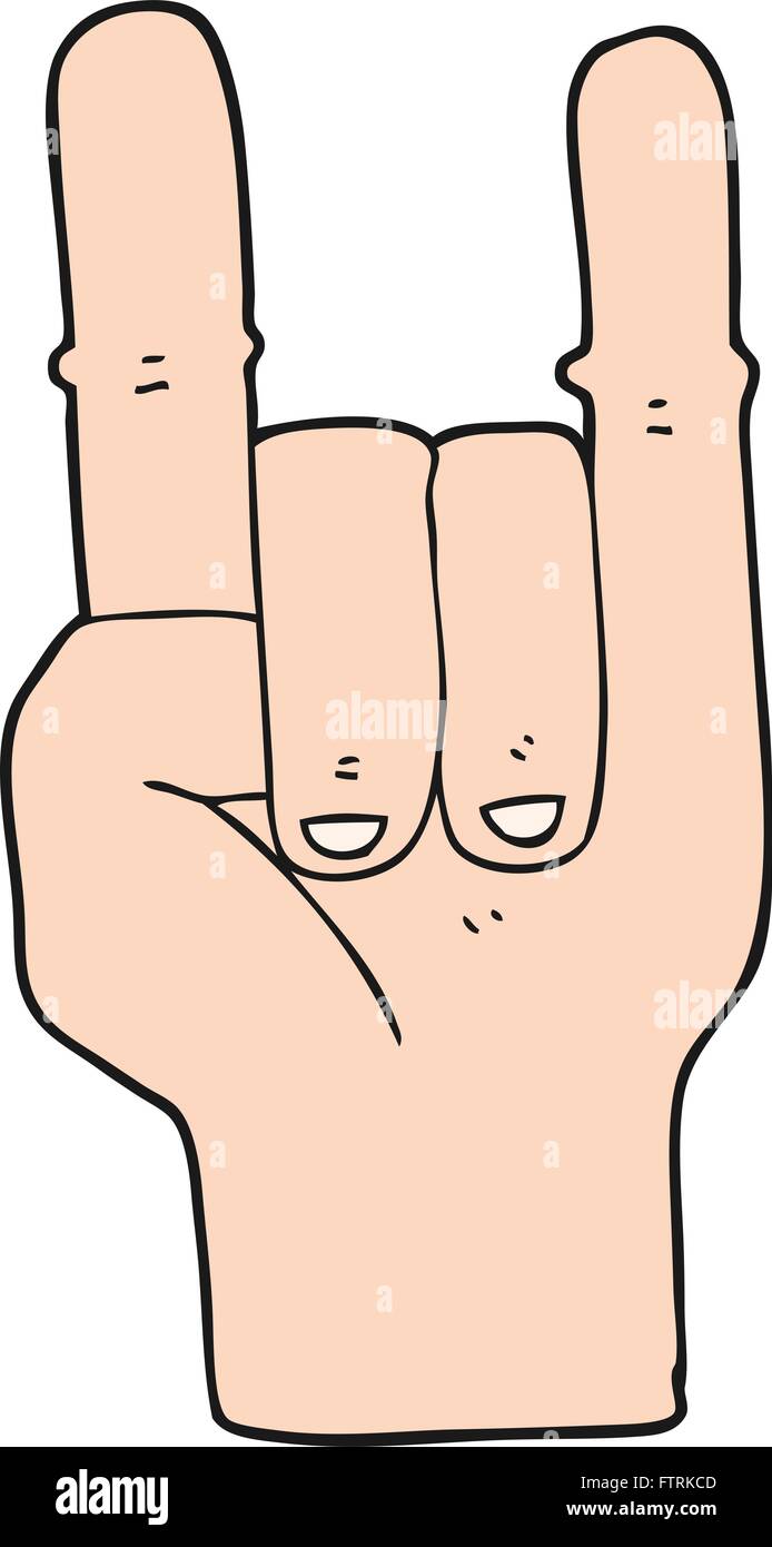 freehand drawn cartoon devil horns hand symbol Stock Vector Image & Art ...