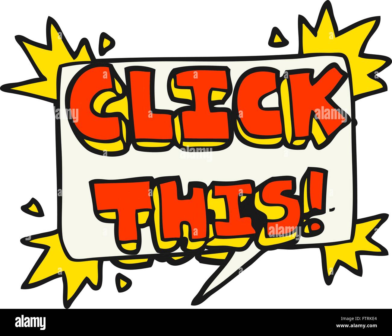 freehand drawn cartoon click here sign Stock Vector Image & Art - Alamy