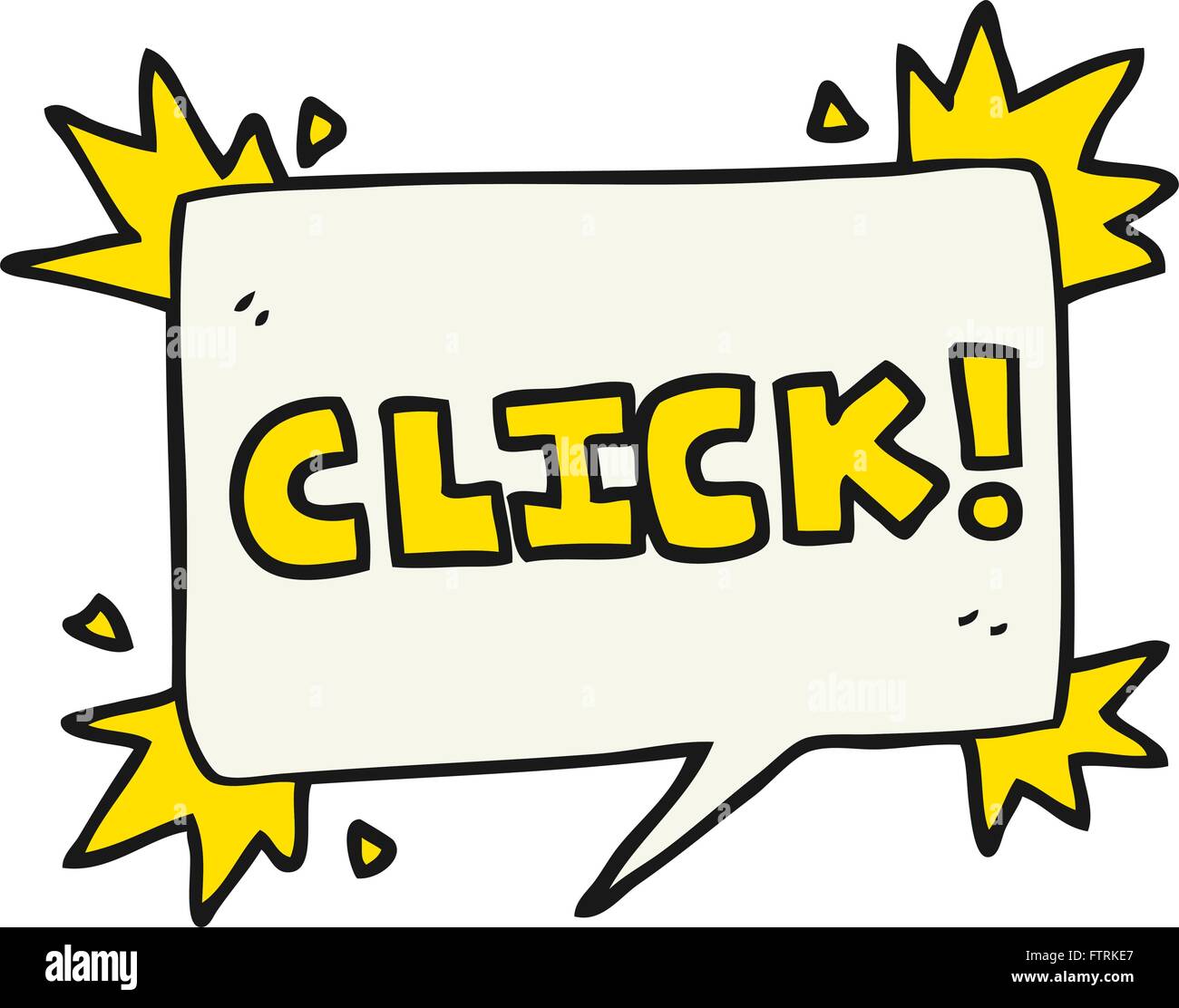 freehand drawn cartoon click sign Stock Vector Image & Art - Alamy