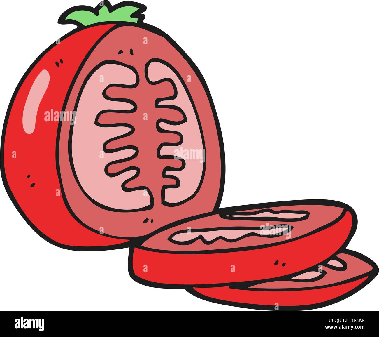 freehand drawn cartoon sliced tomato Stock Vector Image & Art - Alamy