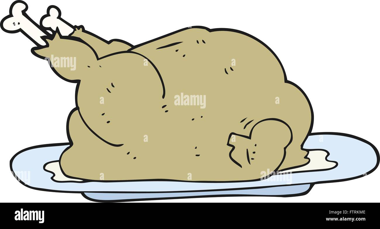 freehand drawn cartoon cooked chicken Stock Vector Image & Art - Alamy