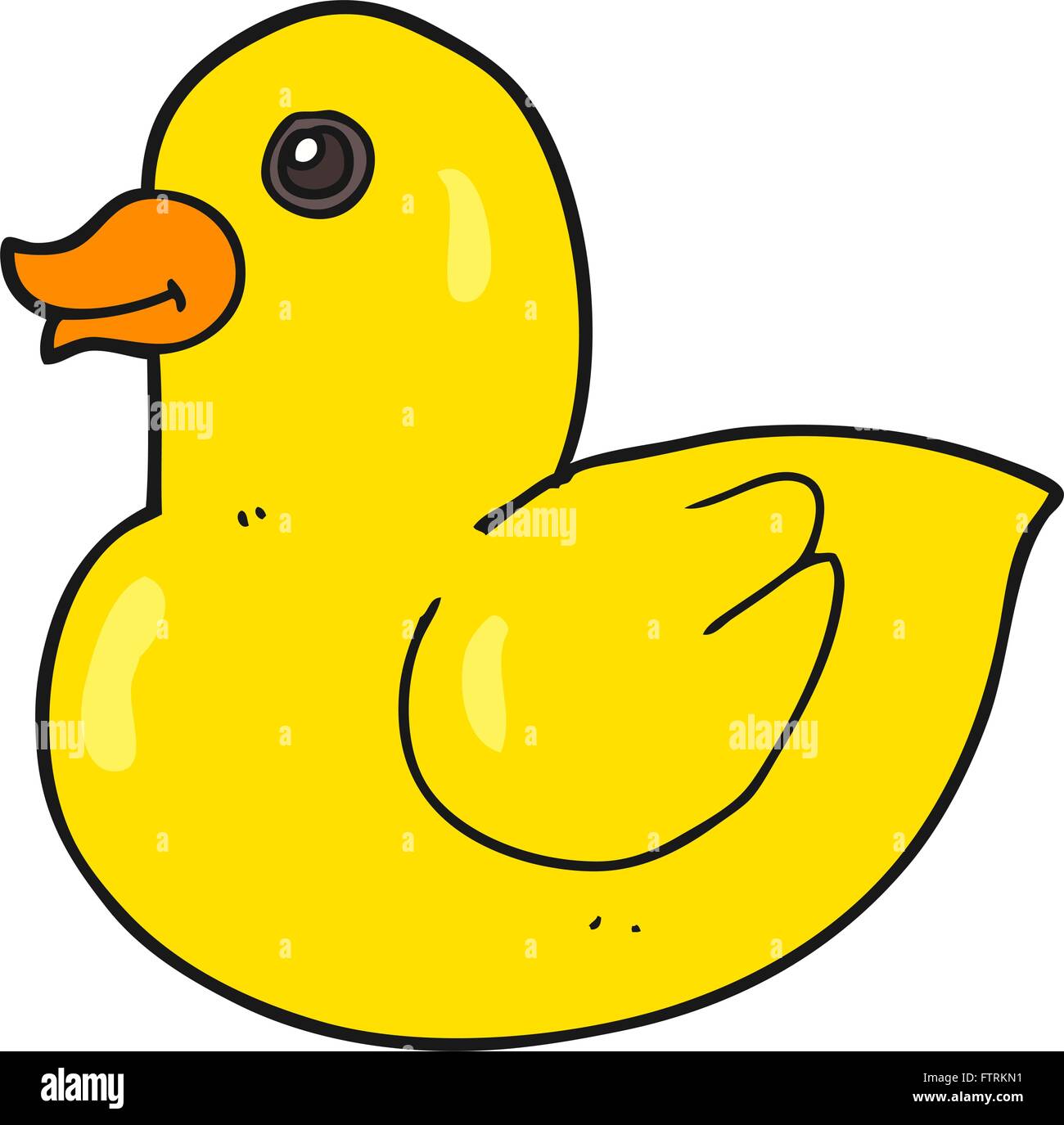 freehand drawn cartoon rubber duck Stock Vector Image & Art - Alamy